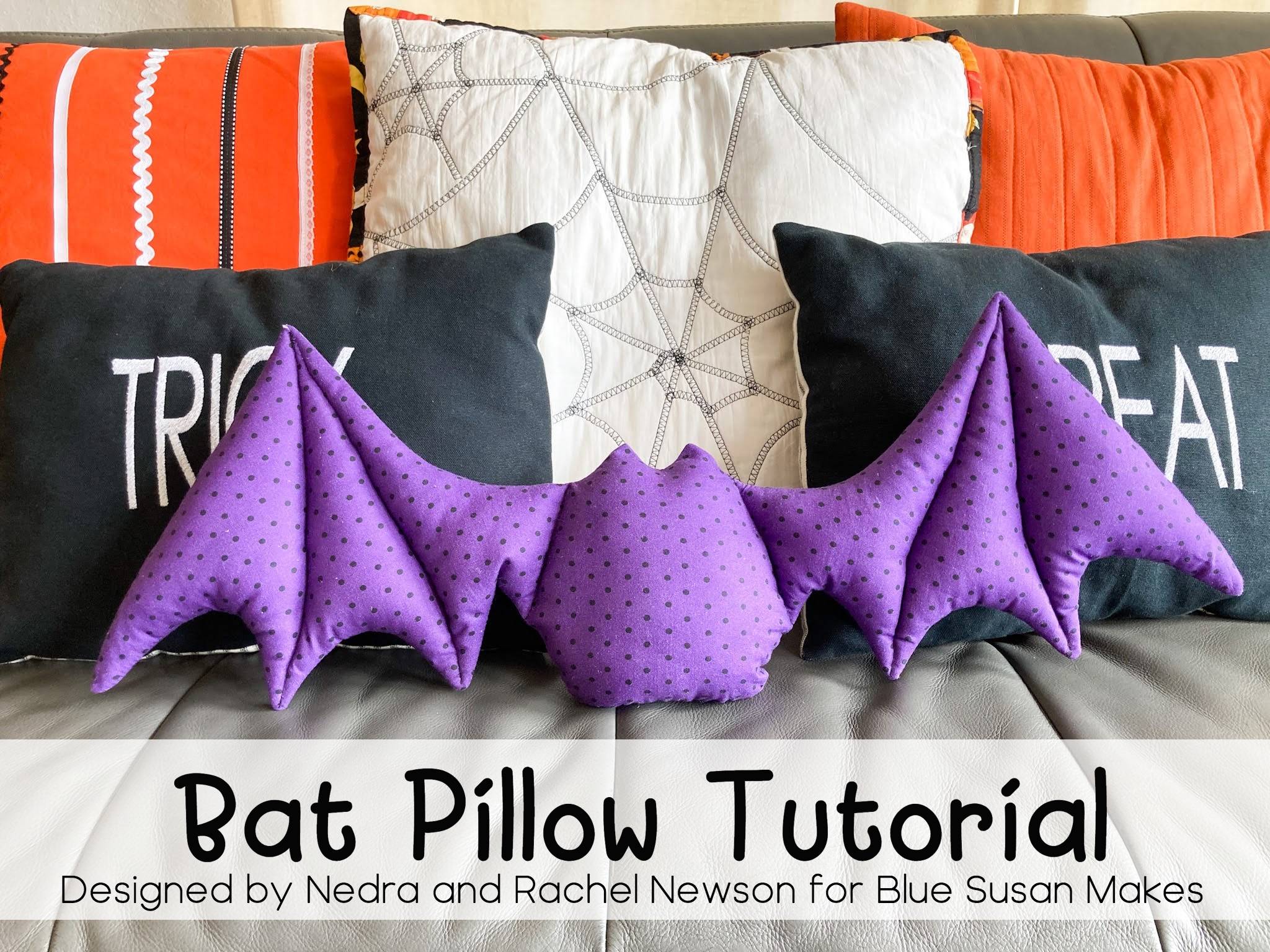 Sew a Halloween Bat Pillow - Free Pattern - Blue Susan Makes